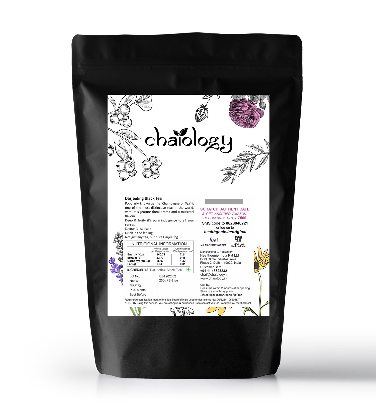 Compare & Buy Chaiology Darjeeling Black Tea, 250g (178 Cups) Online In ...